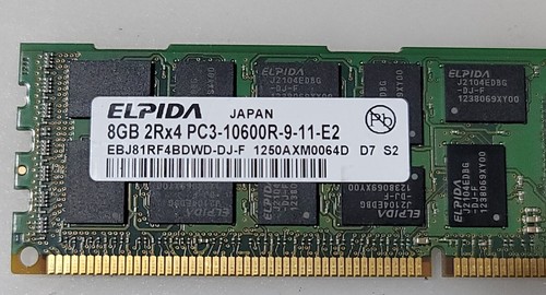 Elpida 48GB 6X8GB 2RX4 PC3-10600R-9-11-E2 EBJ81RF4BDWD-DJ-F Server ...