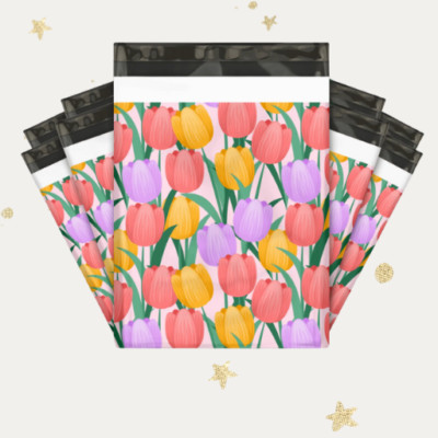 Trendy Tulips Designer Poly Mailers Size 10x13" Pack of 20 Shipping ...