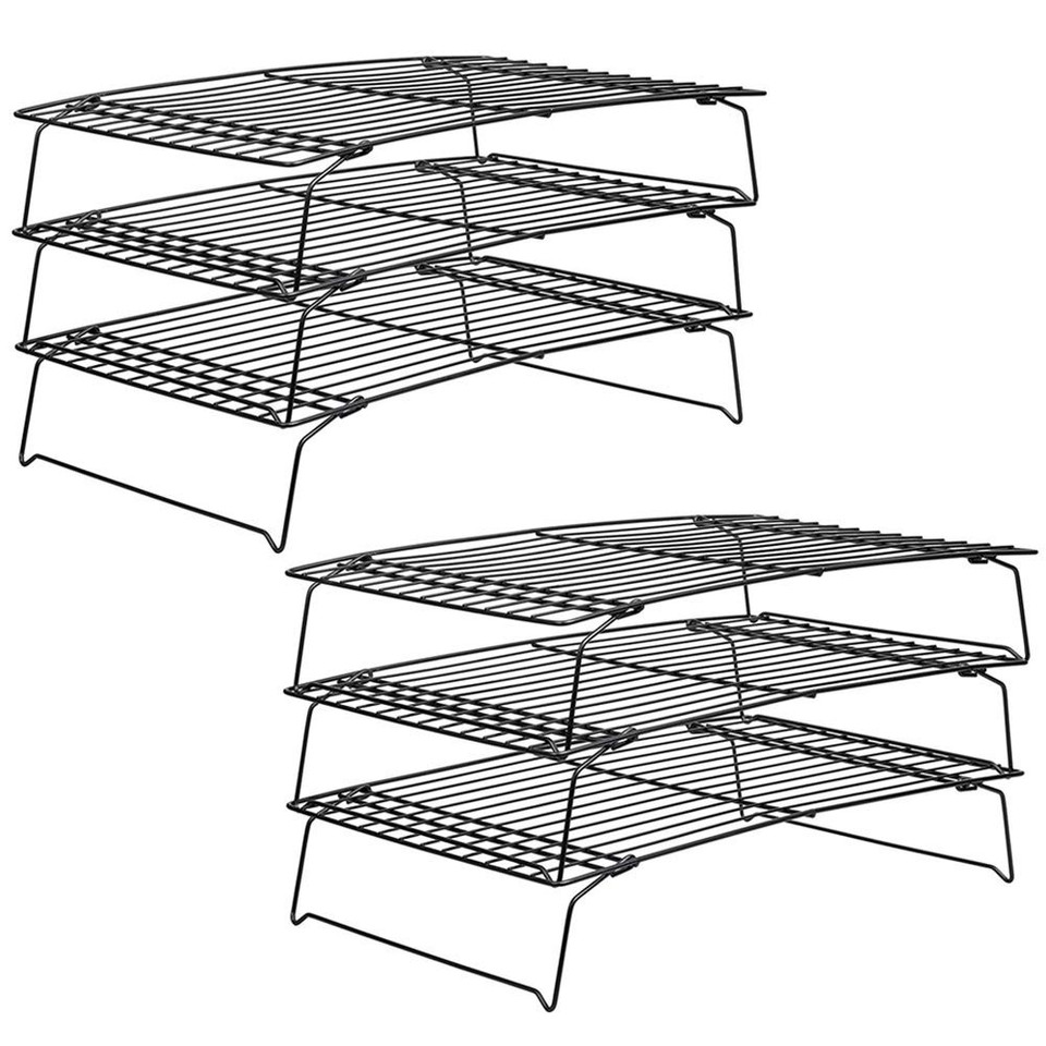 2 Pack 3-Tier Stackable Cooling Rack, Non-stick Wire Cake Rack for Pies ...