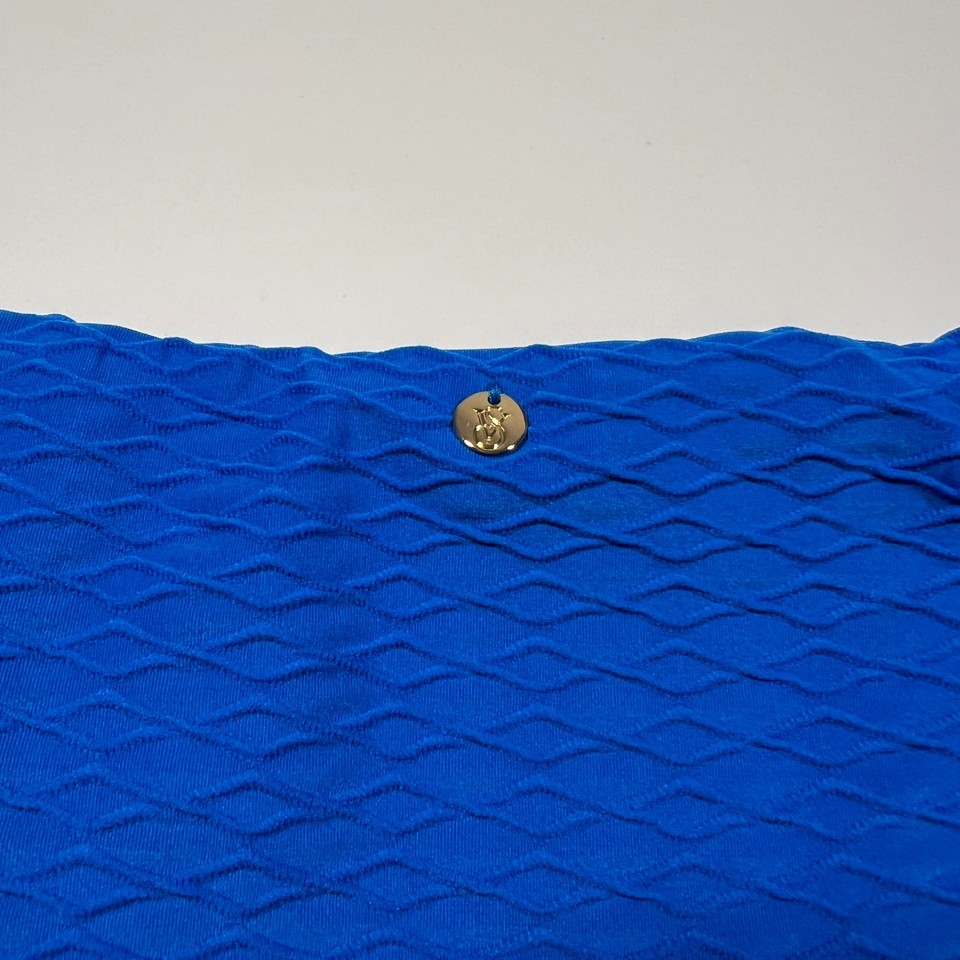 Victoria Secret XL Side Tie CHEEKY Bikini Bottom Textured Shocking Blue ...