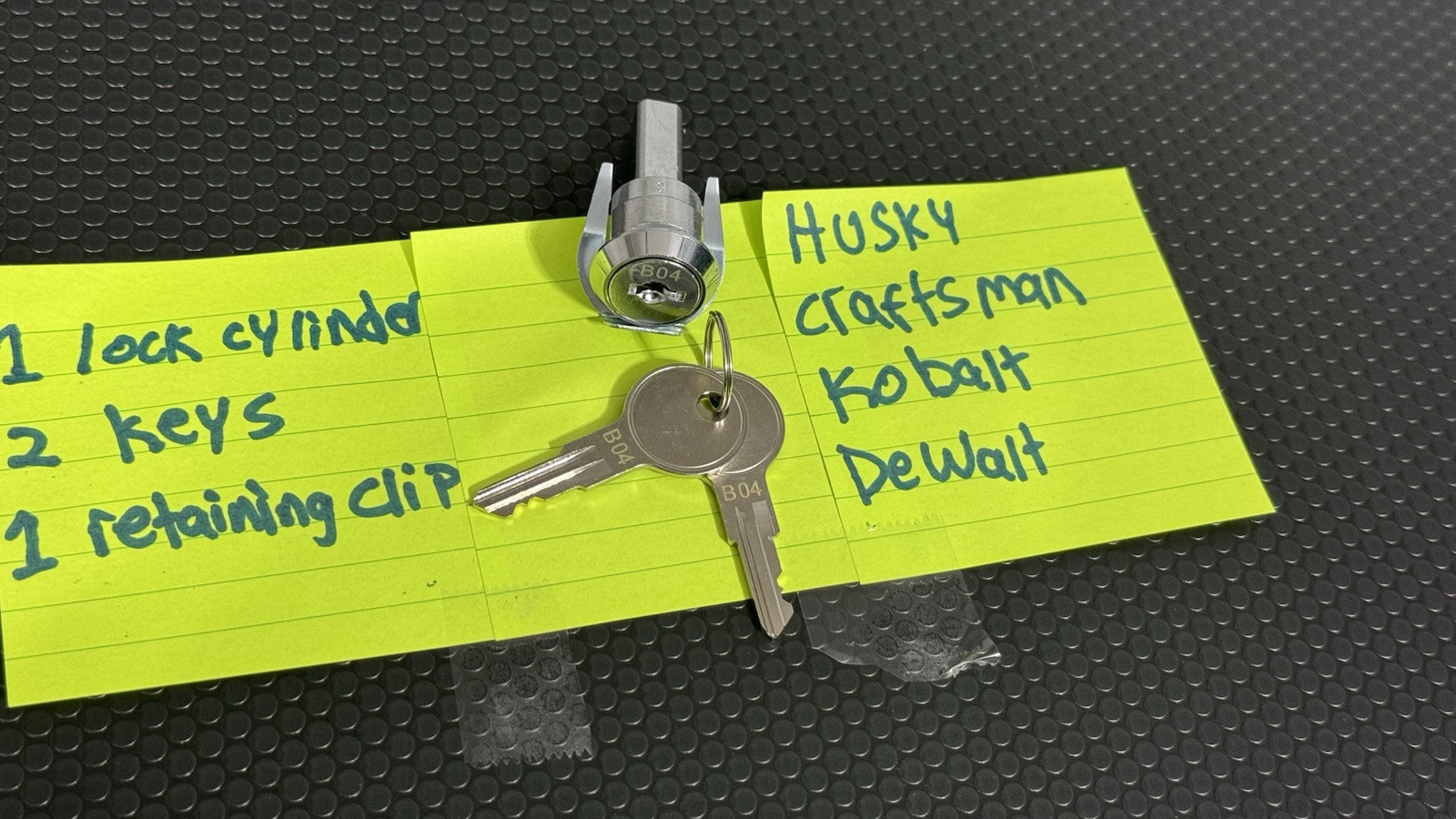 Husky Craftsman Tool Chest Replacement Lock Cylinder Keys B01 B02 B03 ...