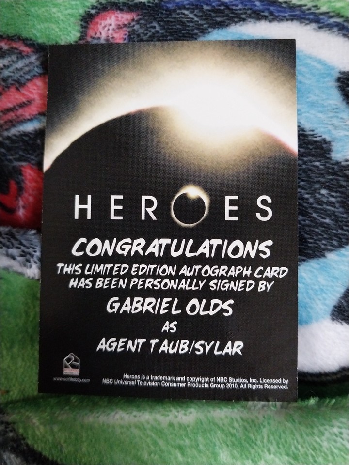 HEROES TV Show & Series GABRIEL OLDS Signed AUTOGRAPHED CARD Auto ...