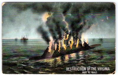 1907 SINKING OF THE VIRGINIA CIVIL WAR BATTLESHIP ANTIQUE POSTCARD | eBay