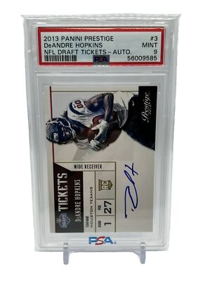 2013 Panini Prestige Deandre Hopkins NFL Draft Tickets On-Card Auto PSA ...