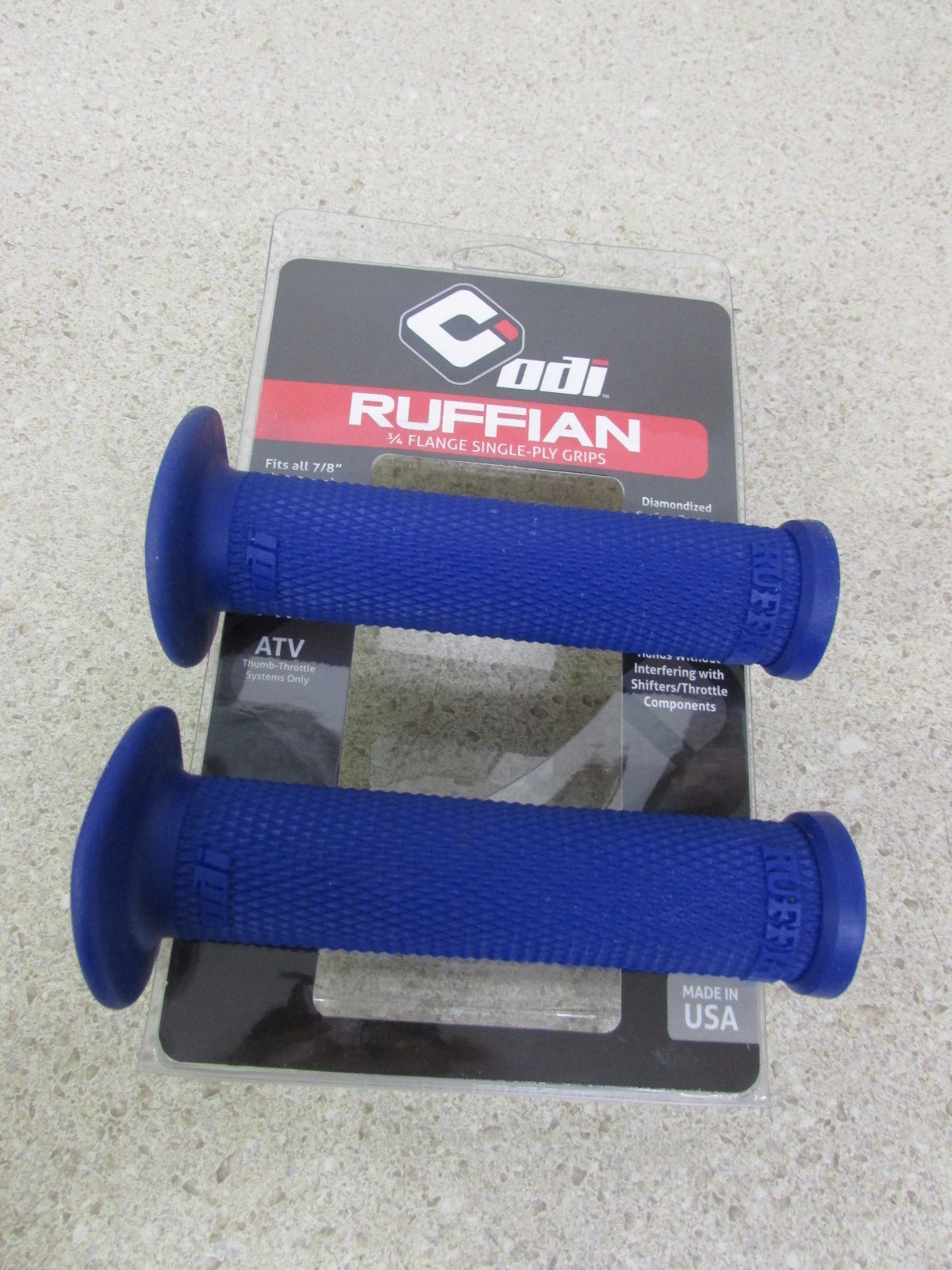 ODI BLUE RUFFIAN ATV HANDLEBAR GRIPS HONDA YAMAHA SUZUKI POLARIS KTM ...