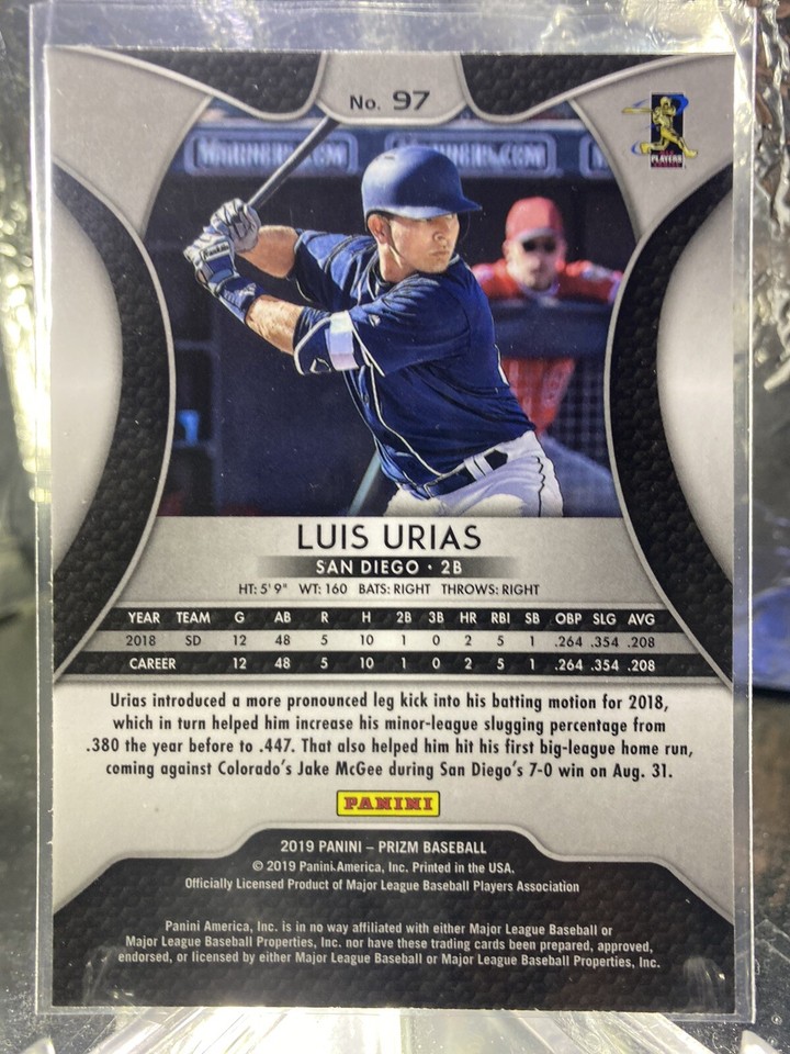 2019 Prizm - Luis Urias (RC) - Base Rookie - San Diego Padres - #97 | eBay