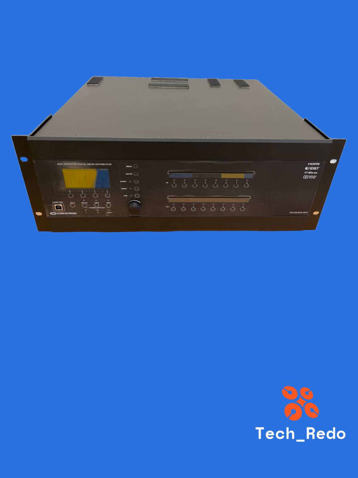 Crestron DM-MD8X8-RPS w/ 2x DMC-4K-C, 5x DMC-4K-HD, 2x DMC-4K-CO-HD, 1x ...