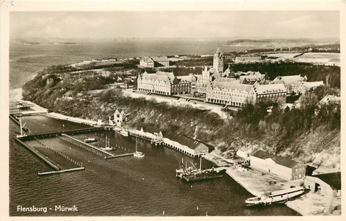 RPPC Postcard Flensburg Murwick Angeln peninsula.Germany Dock and ...