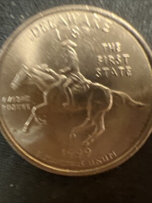 RARE 1787 1999 P Delaware *FIRST STATE QUARTER DOLLAR* Coin W/ Caesar ...