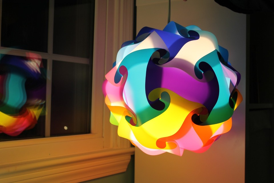 LARGE 17"/40cm 30 Pieces Solid Colors Puzzle Lights Infinity DIY Jigsaw ...