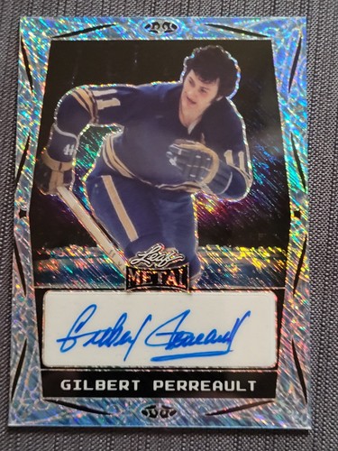 2024 Leaf Metal Legends GILBERT PERREAULT Auto Blue Diagonal Shimmer 6/ ...