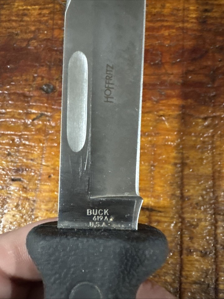 Vintage 1988 BUCK 619 "Woodsmate" Fixed Blade Hunter W/Rubber Handle ...