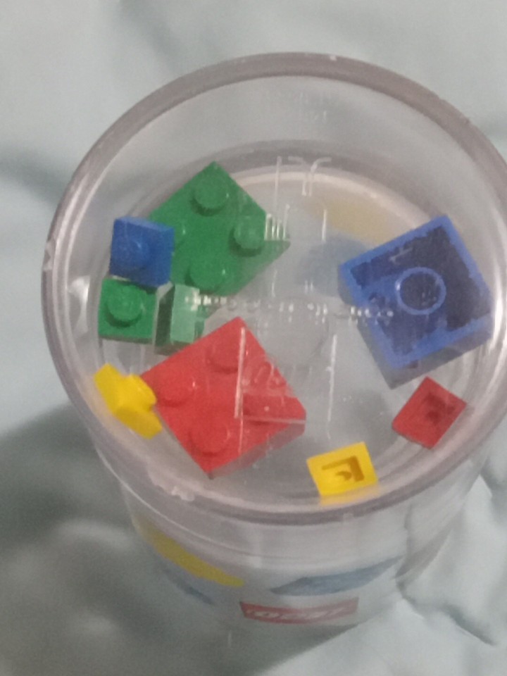 -*{J182} Plastic Kids Lego Cup With Lego Pieces On The Bottom | eBay