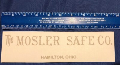 The Mosler Safe Co. Lettering Reproduction Sticker, Emblem, Decal | eBay