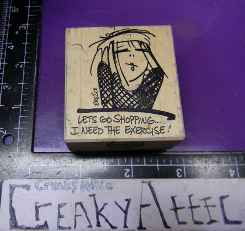 EMERSON WOMAN LET'S GO SHOPPING RUBBER STAMP AMERICAN ART EM7063 ...