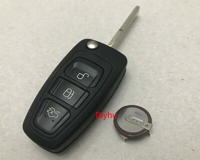 For Ford Transit Custom 3 Buttons Remote Key Fob Case+ Battery VL2020 ...