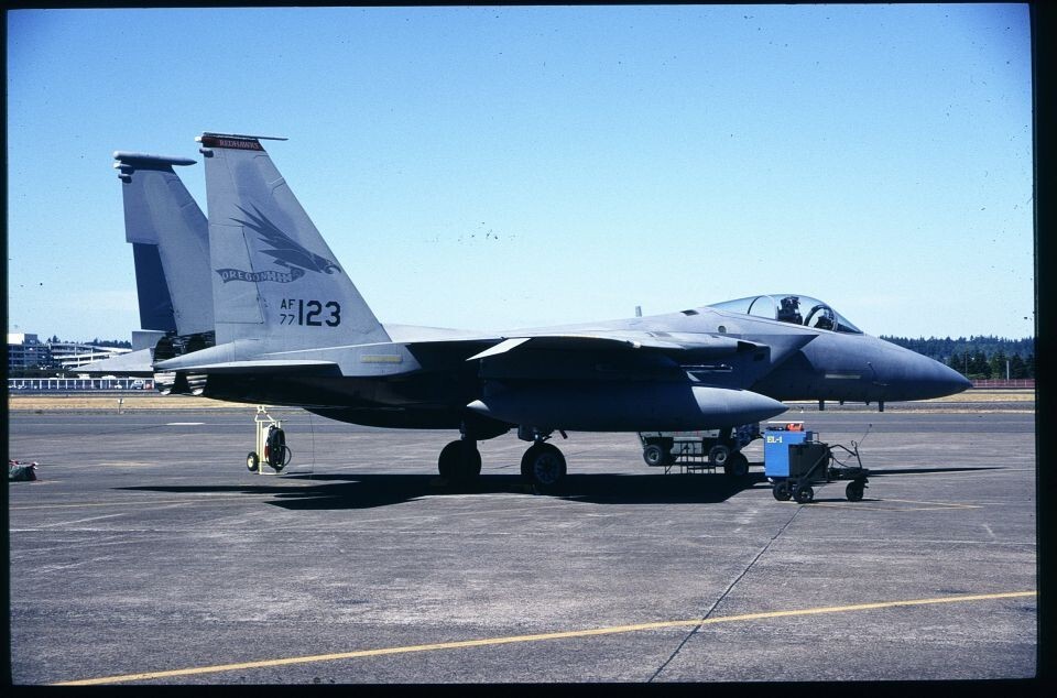 231-18 ORIGINAL K64 AIRCRAFT SLIDE: USAF McDD F-15A Eagle 77-0123 OR ...