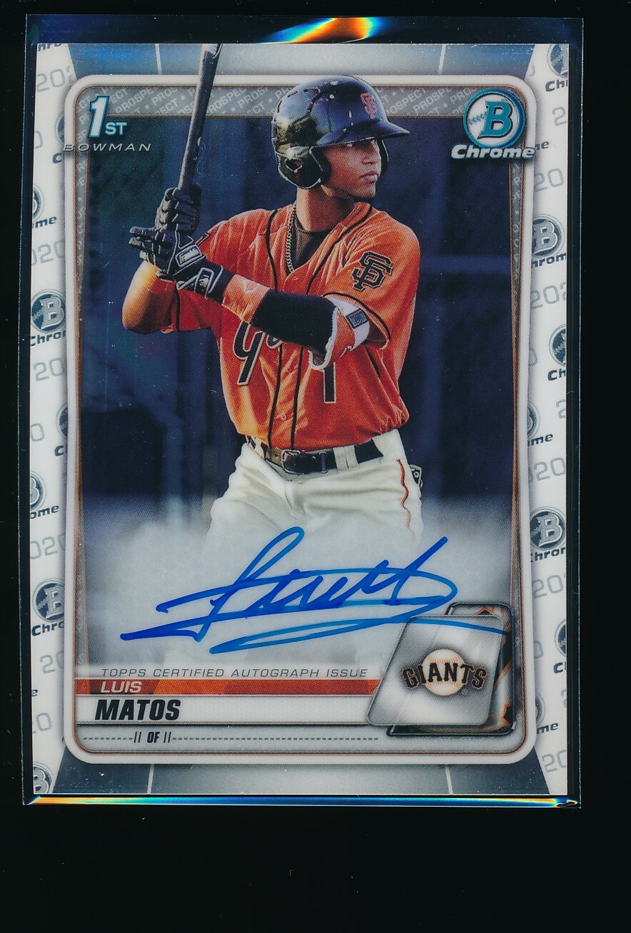 LUIS MATOS AUTO 1st 2020 Bowman Chrome Prospects Autograph GIANTS ...