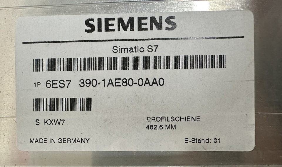 Siemens Simatic S7 1P 6ES7 390-1AE80-0AA0 Plate 482.6 MM | eBay