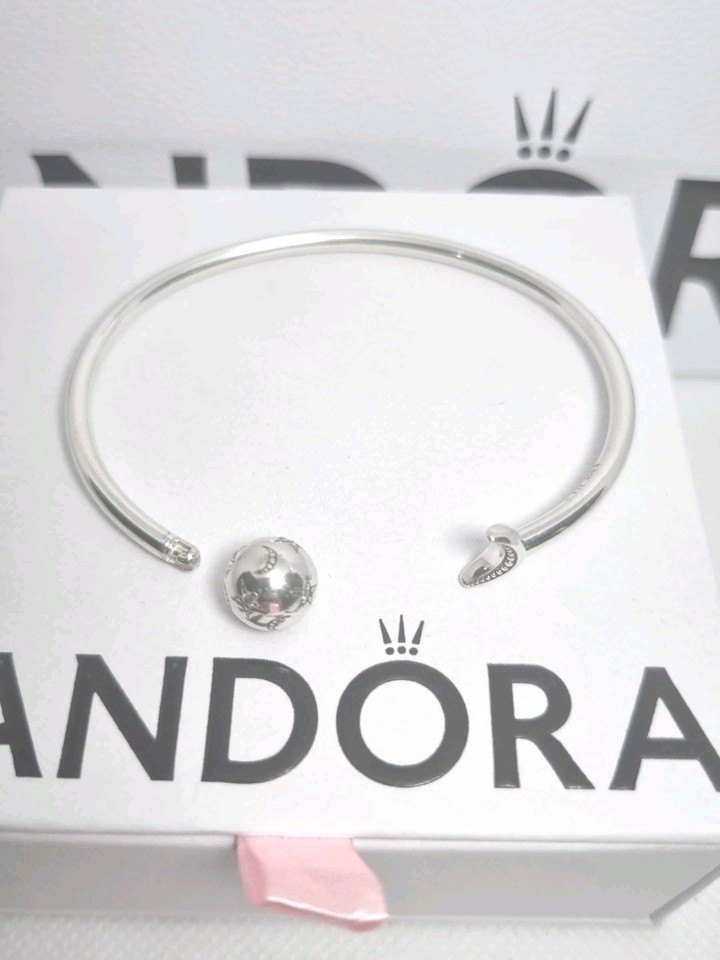 Pandora Limited Edition Moon & Stars Cuff Bangle, Size 2-17.5cm , Box ...