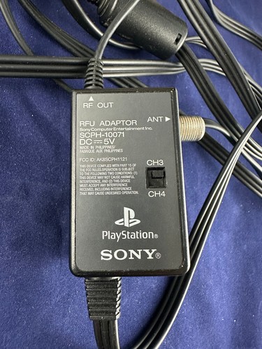 Genuine OEM Sony PlayStation PS1 PS2 RFU Adapter Coax Cable SCPH-10071 ...