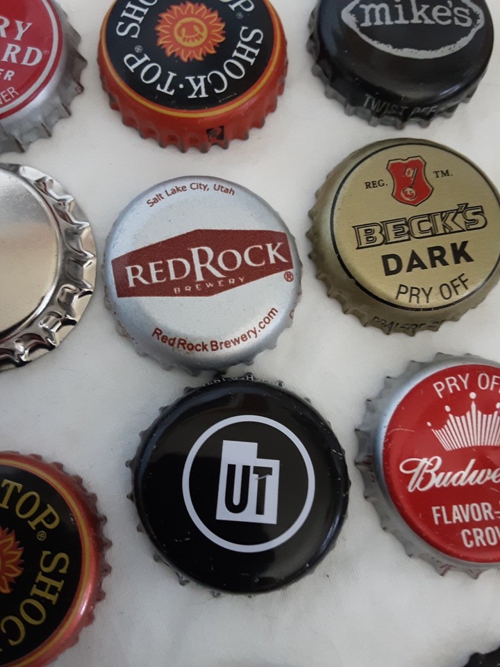 Utah Brands 78 Beer Bottle Caps Mixed Lot Recycle Upcycle Craft ...