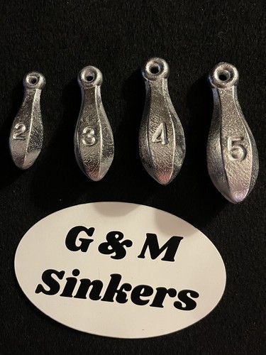 Assortment of Bank Sinkers 10-2oz, 8-3oz, 5-4oz, and 4-5 oz Weights USA ...