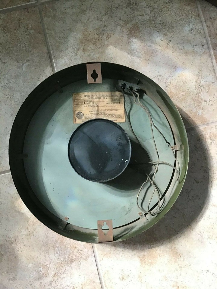 Vintage IBM International Time Recording Co Metal WALL CLOCK Endicott ...