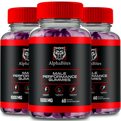 (3 Pack) AlphaBites Advanced Men Health Gummies, Alpha Bites Gummy (180 ...