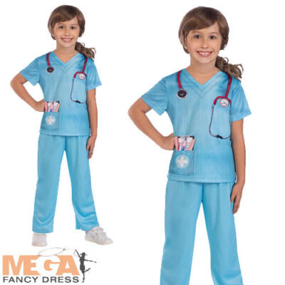 Kids Sustainable Doctor Scrubs Fancy Dress Surgeon Uniform Boys Girls ...