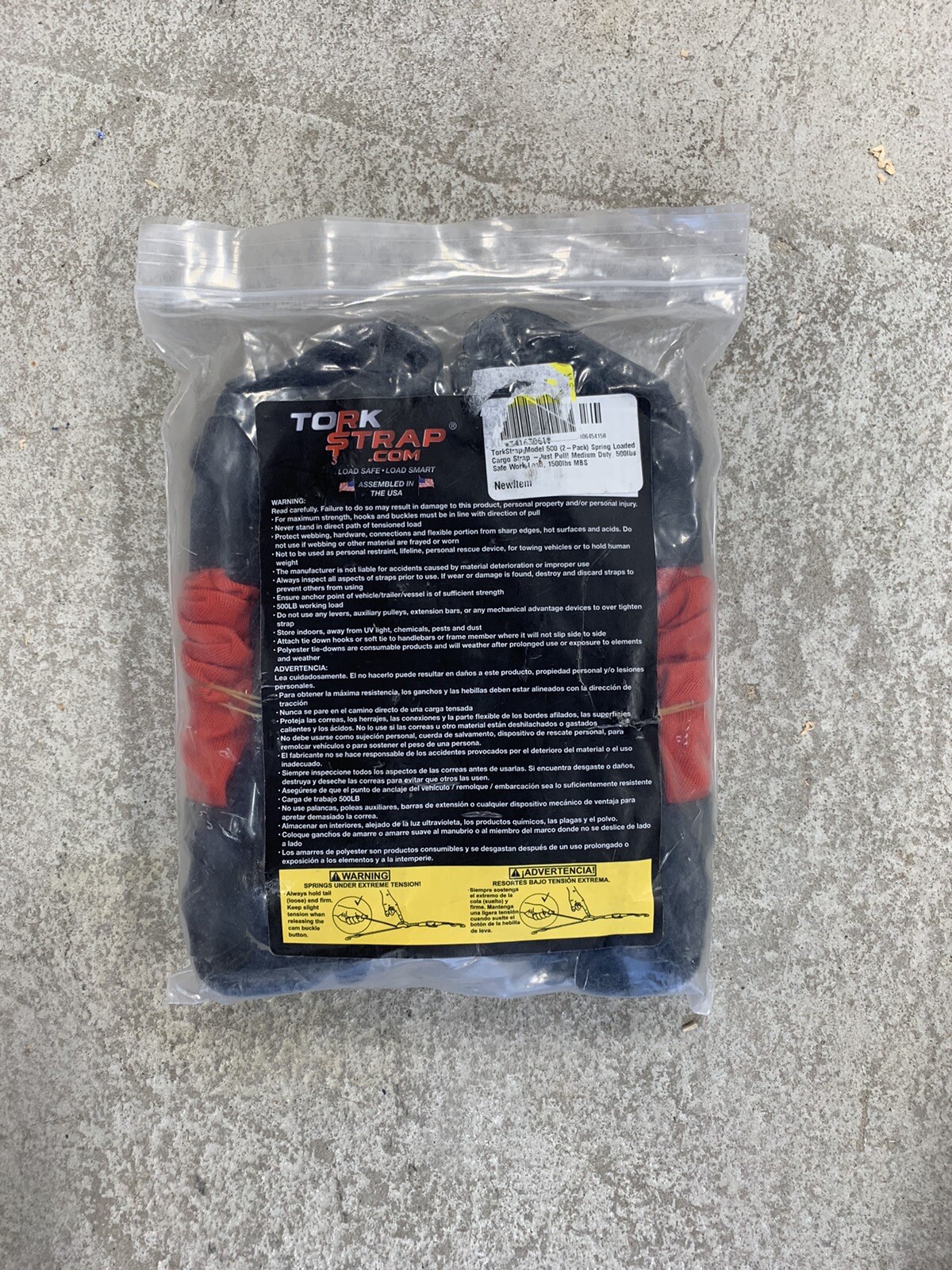 Tork Strap M500 | 10' '' Spring Loaded Tie Down 2-Pack - Not a Ratchet ...