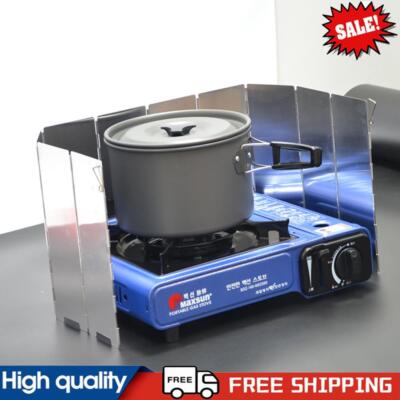 10 Plates Outdoor Stove Wind Shield Durable Foldable Gas Cooker Wind ...
