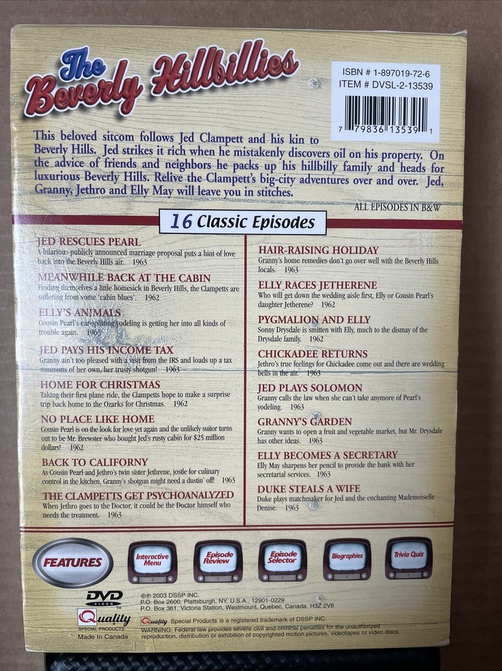 The Beverly Hillbillies Pack - 16 Classic Episodes TV Show DVD Box Set ...