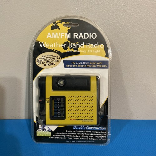 NEW AM/FM / WEATHERBAND POCKET RADIO WITH PIVOTING LED NIGHT LIGHT ...