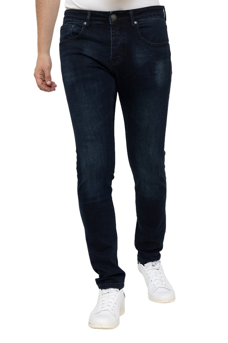 men-s-jeans-slim-fit-dark-blue-elastic-stretch-cotton-blend-new-ebay