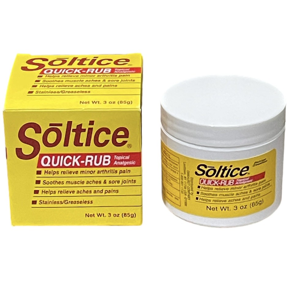 (1) Soltice Quick-Rub Topical Pain Reliever Analgesic Sealed Jar | eBay