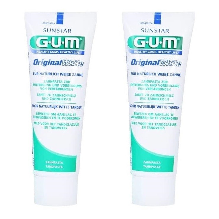 GUM Toothpaste Original White - Double Pack - 2x75ml Tubes ...