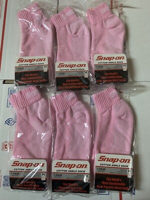 NEW 6 Pairs Women's Pink Snap On Tools Ankle Socks Medium FREE Shipping ...