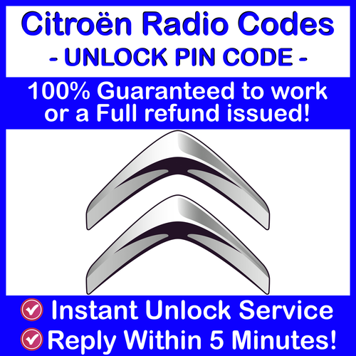 CITROEN RADIO CODE C1 C2 C3 C3 AIRCROSS PICASSO C4 C5 C6 C8 AX CX ...