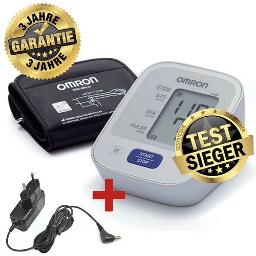 Blutdruckmessgerät Oberarm Omron TEST-SIEGER mit Netzteil dazu drei ...