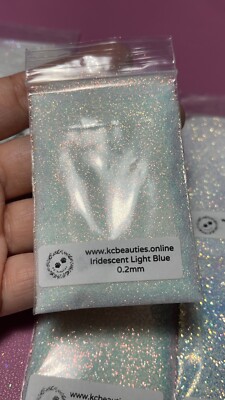 Iridescent White Blue 0.2MM Fine Glitter for nail acrylic gel craft US ...