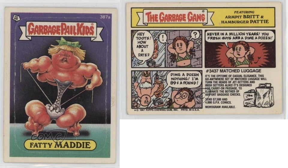 1987 Topps Garbage Pail Kids Series 10 Fatty Maddie (One Star Back ...
