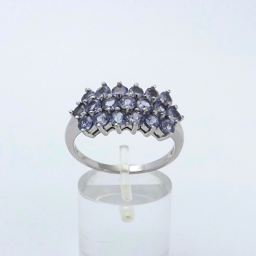 John Rinker JCR 10k White Gold Genuine Tanzanite 3 Row Band Ring 4gr | eBay