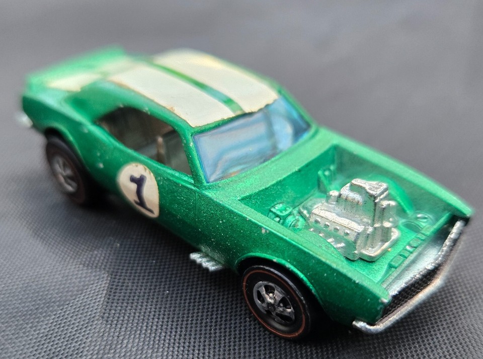 Hot Wheels Redline 1970 Heavy Chevy Green Camaro Muscle Car Gray Int ...