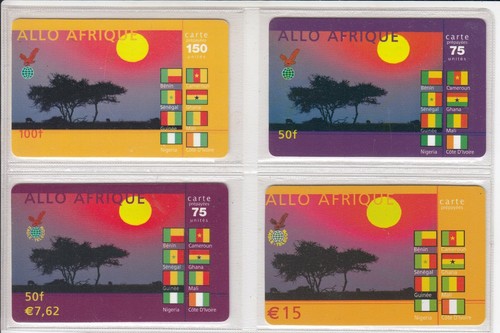 4 TELECARTE / PHONE CARD .. FRANCE PREPAYEE MIX 19 ALLO AFRICA ...