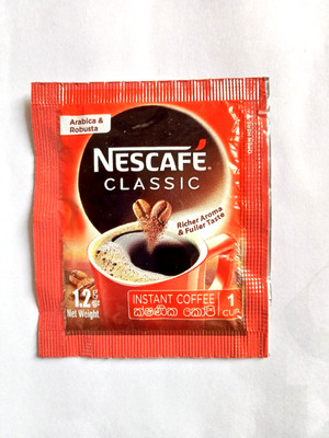 Nescafe Classic Robusta Bean Instant Coffee Powder Pouch 1.2 g Small ...