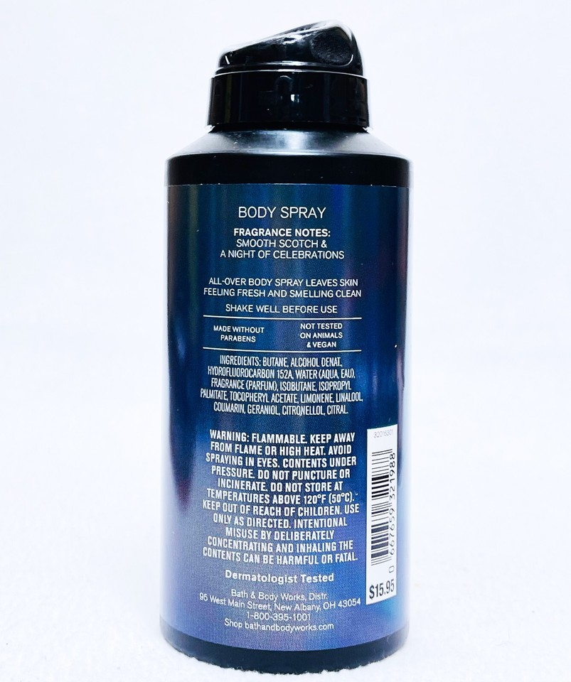 3 Bath & Body Works COUNTDOWN TO MIDNIGHT MEN Body Spray Mist Perfume 3 ...