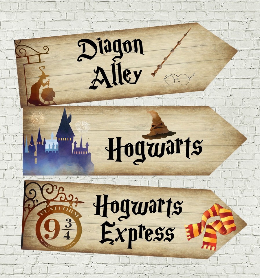 6 School of Magic Wizards Party Decoration Arrow Signs | eBay