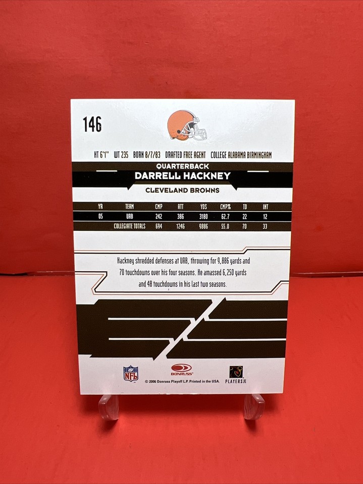 2006 Leaf Rookies & Stars Longevity Rookie /999 Darrell Hackney #146 RC ...