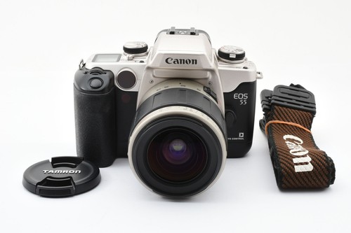 Canon EOS 55 film camera Silver Color w/28-80mm f/3.5-5.6 w/Strap ...